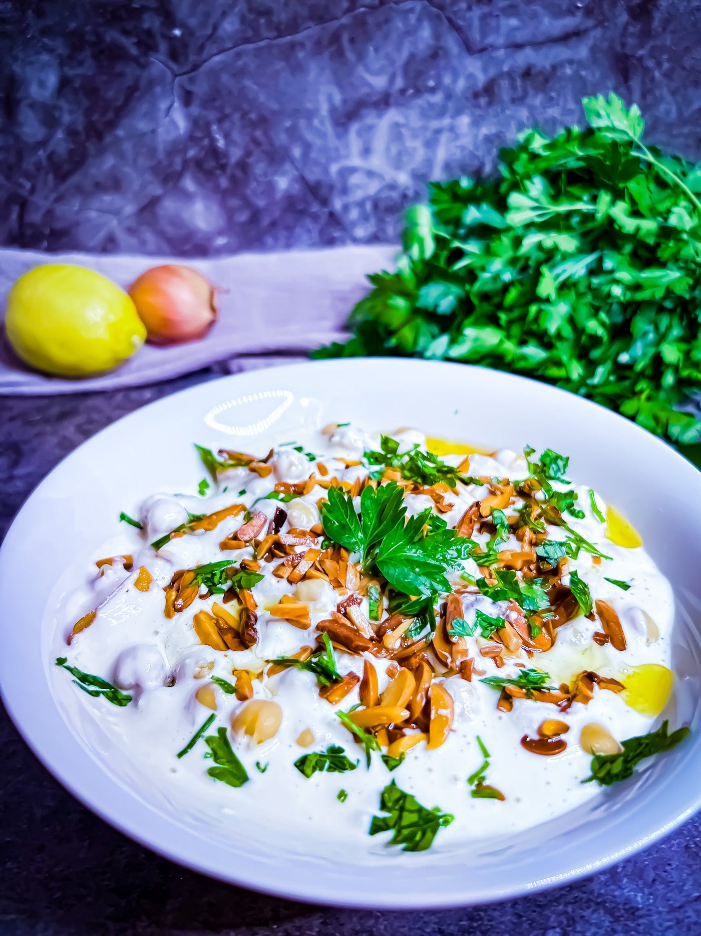 Vegetarische Fatteh – arabisches Frühstück